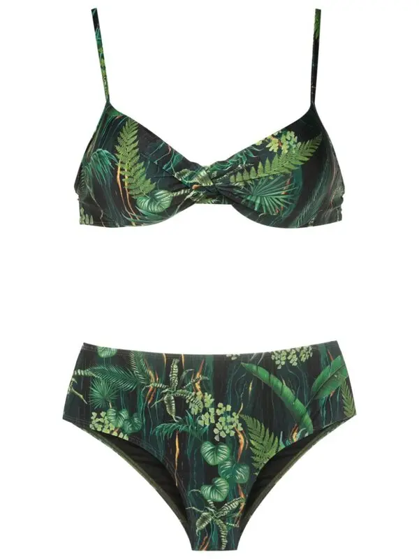 LYGIA & NANNY Verônica Leaf-print Bikini - Green