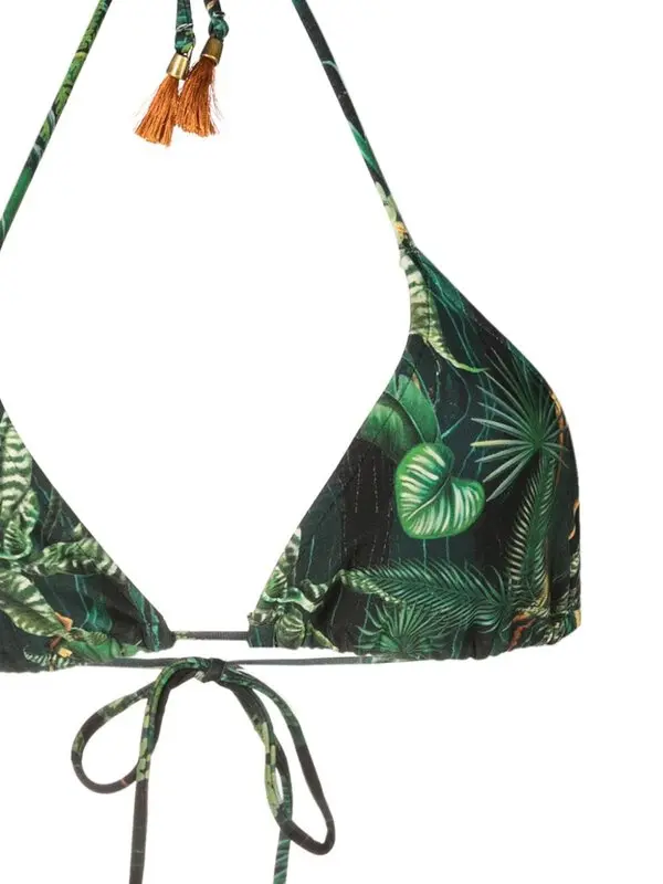 LYGIA & NANNY Maya Leaf-print Triangle Bikini - Green