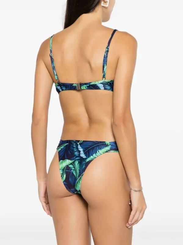 LYGIA & NANNY Cassis Leaf-print Bikini Top