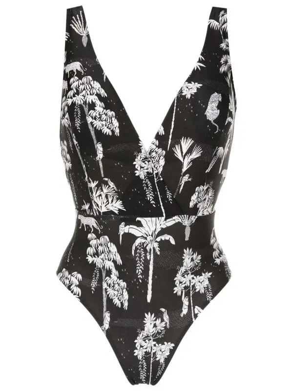 LYGIA & NANNY Evita Graphic-print One-piece Swimsuit - Black