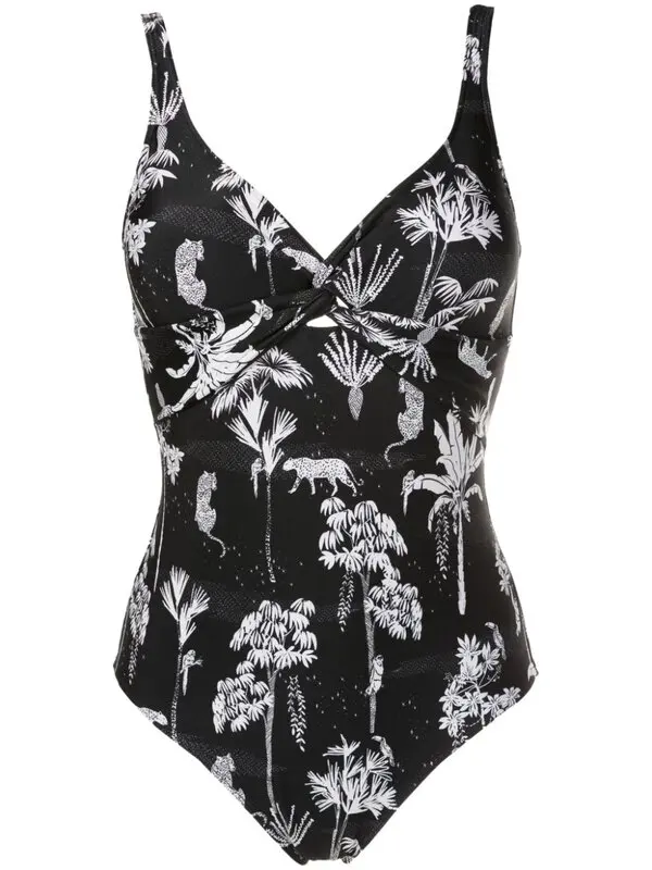 LYGIA & NANNY Adriana Graphic-print One-piece - Black