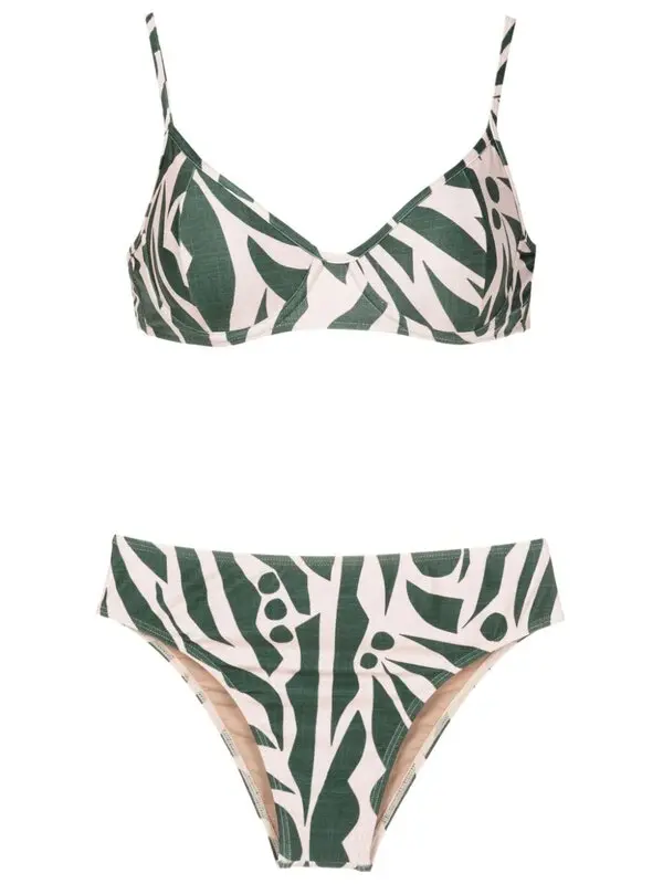 LYGIA & NANNY Lilica Abstract-print Bikini - Green