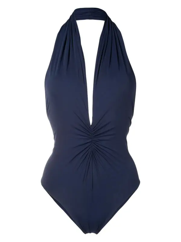LYGIA & NANNY Isatou Fluity Halterneck Swimsuit - Blue
