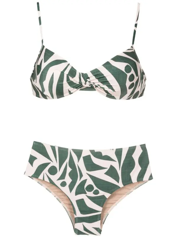 LYGIA & NANNY Veronica Graphic-print Bikini - Green