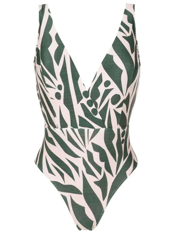 LYGIA & NANNY Evita Abstract-print One-piece - Green