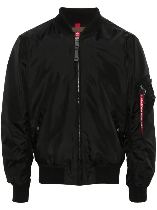 Alpha Industries Zip-up Bomber Jacket - Black