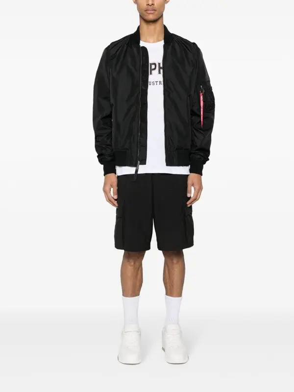 Alpha Industries Zip-up Bomber Jacket - Black