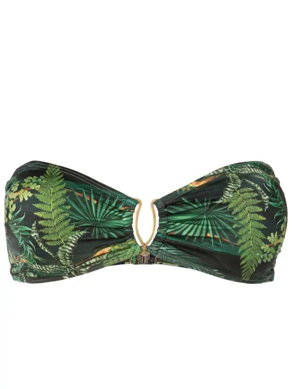 LYGIA & NANNY Mika Leaf-print Bikini Top - Green
