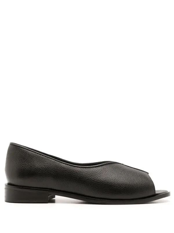 STUDIO CHOFAKIAN Open-toe Leather Flats