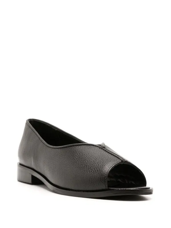 STUDIO CHOFAKIAN Open-toe Leather Flats