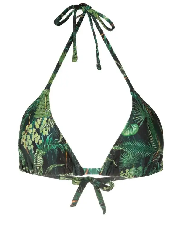 LYGIA & NANNY Iasmin Leaf-print Bikini Top - Green
