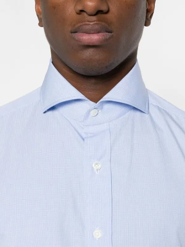 LUIGI BORRELLI Check-pattern Cotton Shirt