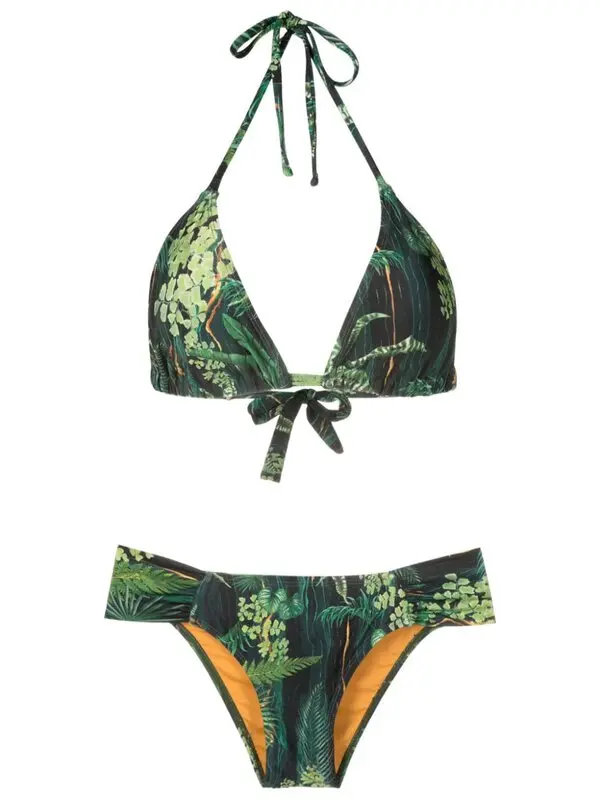 LYGIA & NANNY Vicky Leaf-print Bikini - Green