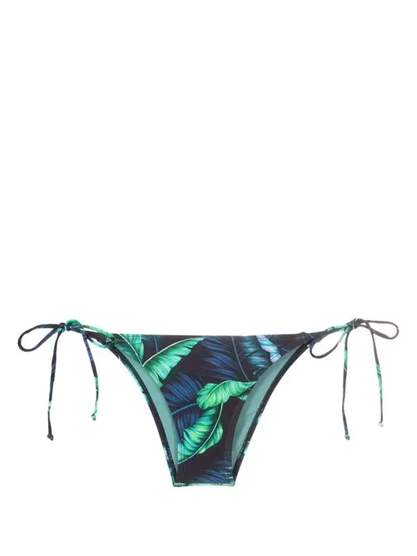 LYGIA & NANNY Leaf-print Bikini Bottom - Blue