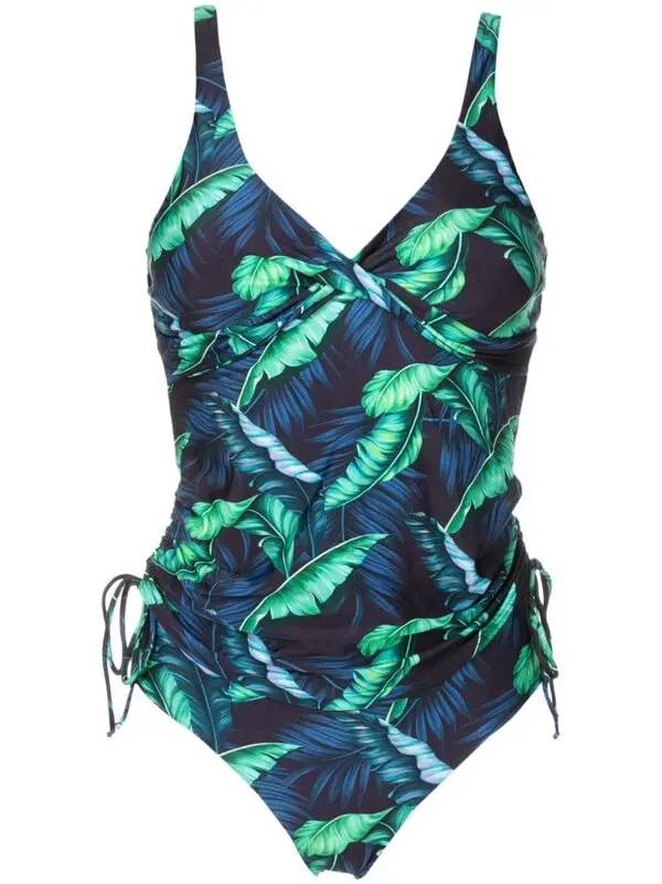 LYGIA & NANNY Bruma Leaf-print Tankini - Blue