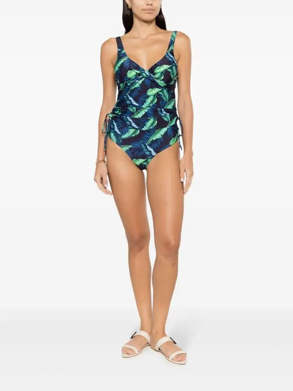 LYGIA & NANNY Bruma Leaf-print Tankini - Blue