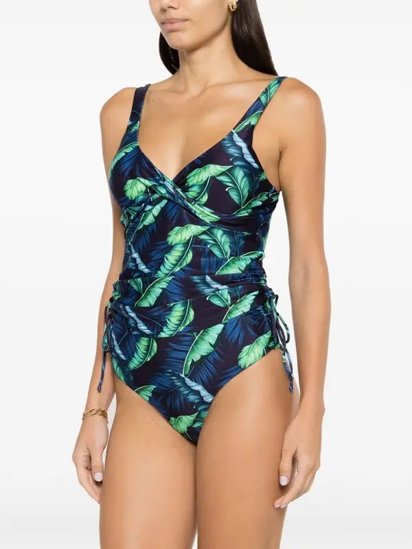 LYGIA & NANNY Bruma Leaf-print Tankini - Blue