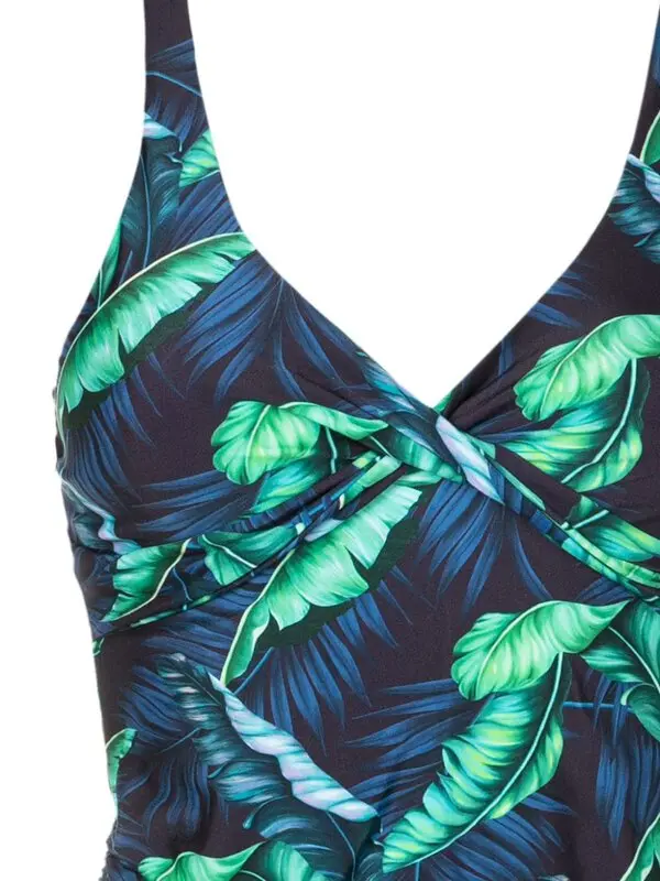 LYGIA & NANNY Bruma Leaf-print Tankini - Blue