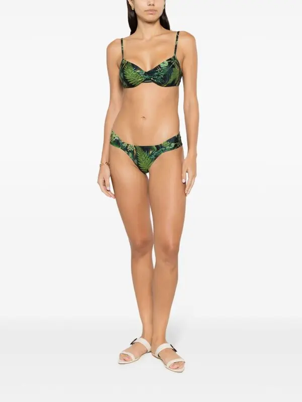 LYGIA & NANNY Cassis Leaf-print Bikini Top