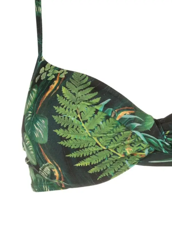 LYGIA & NANNY Cassis Leaf-print Bikini Top