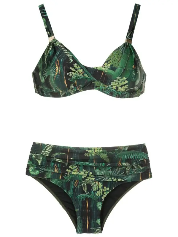 LYGIA & NANNY Marianne Leaf-print Bikini - Green