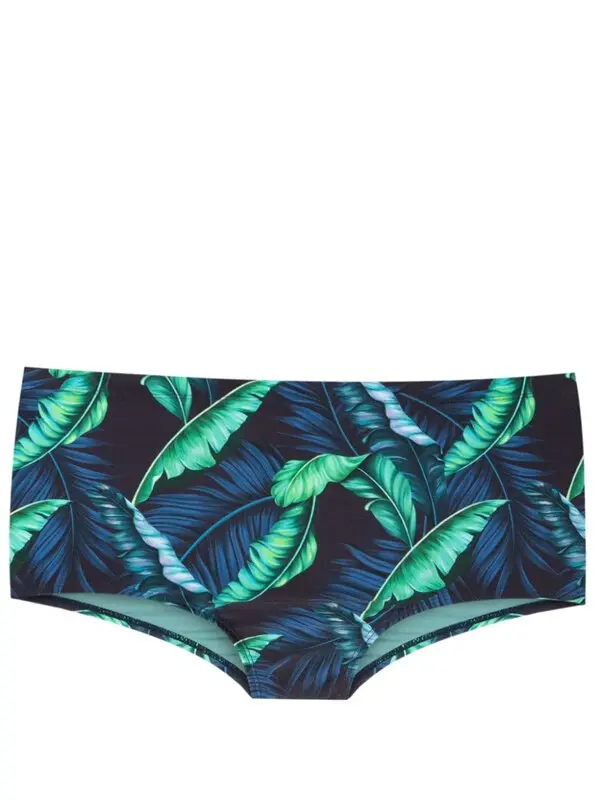 LYGIA & NANNY Copacabana Leaf-print Swim Trunks - Blue