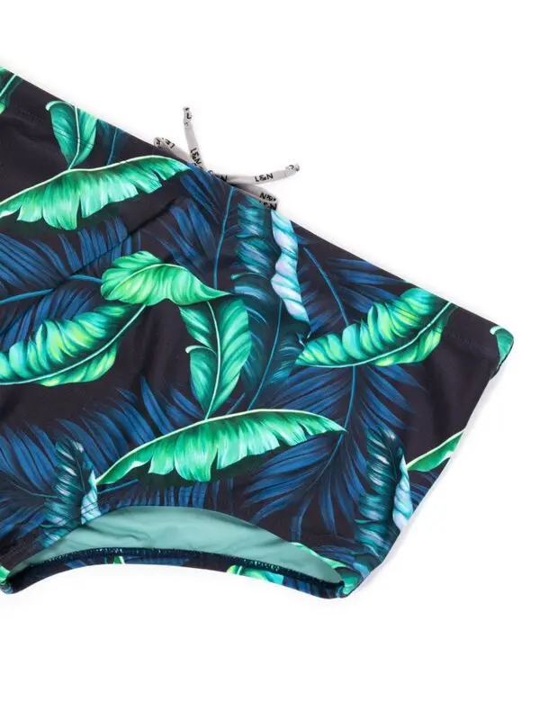 LYGIA & NANNY Copacabana Leaf-print Swim Trunks - Blue