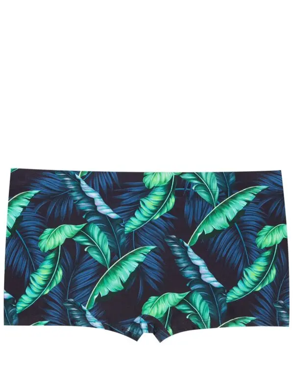 LYGIA & NANNY Tijuca Leaf-print Trunks - Blue