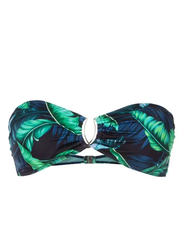 LYGIA & NANNY Mika Leaf-print Bikini Top - Blue