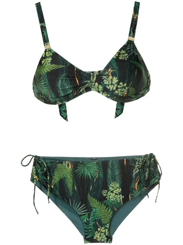 LYGIA & NANNY Marcela Leaf-print Bikini - Green