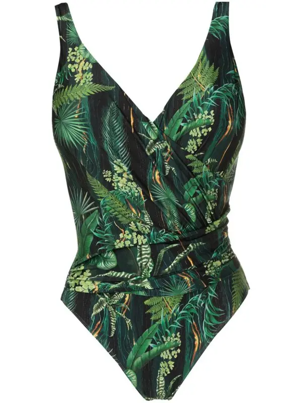 LYGIA & NANNY Maisa Leaf-print Swimsuit - Green