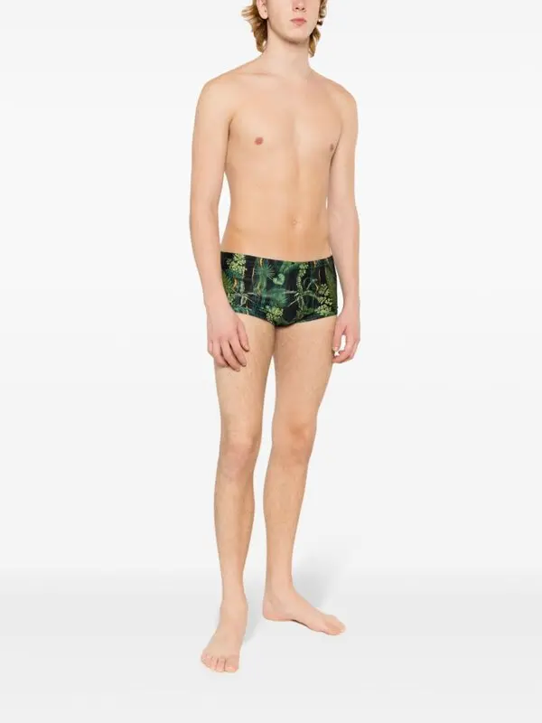 LYGIA & NANNY Copacabana Leaf-print Swimming Trunks - Green
