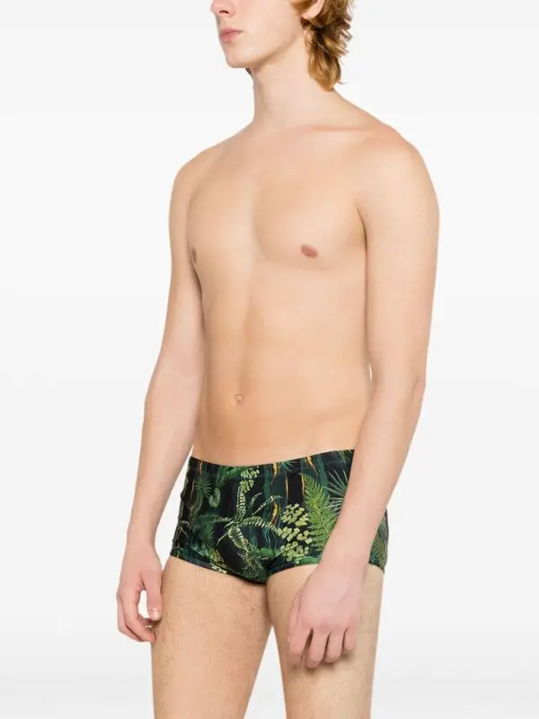 LYGIA & NANNY Copacabana Leaf-print Swimming Trunks - Green