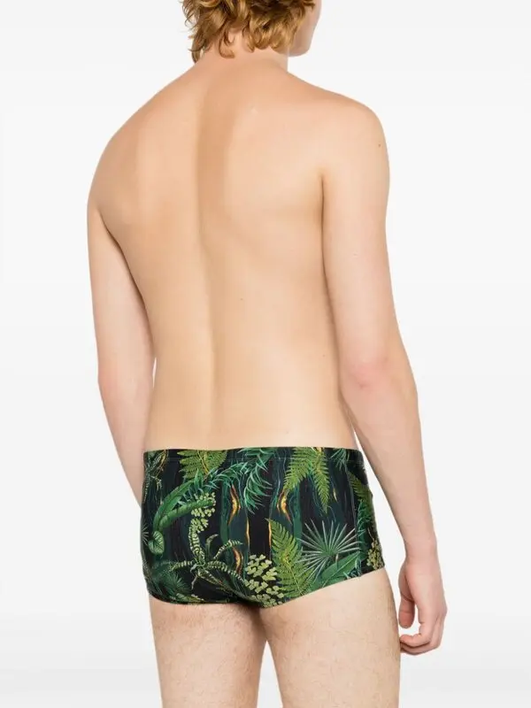 LYGIA & NANNY Copacabana Leaf-print Swimming Trunks - Green