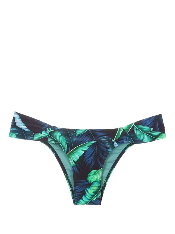 LYGIA & NANNY Ritz Leaf-print Bikini Bottom - Blue