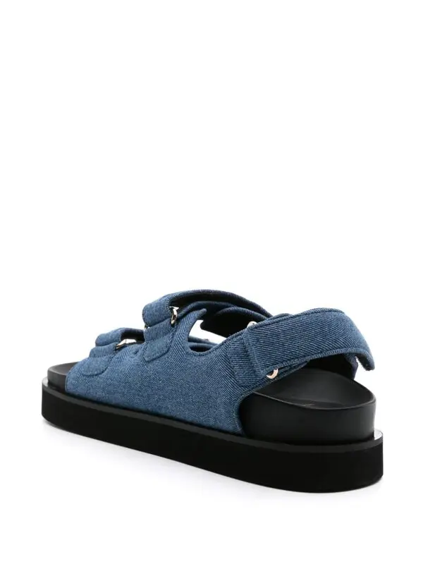 Maje Touch-strap Denim Sandals