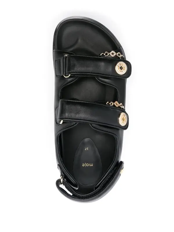 Maje Touch-strap Leather Sandals