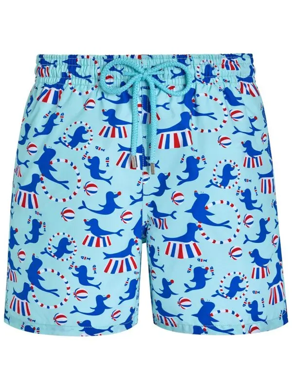 Vilebrequin Seal-print Swim Shorts - Blue