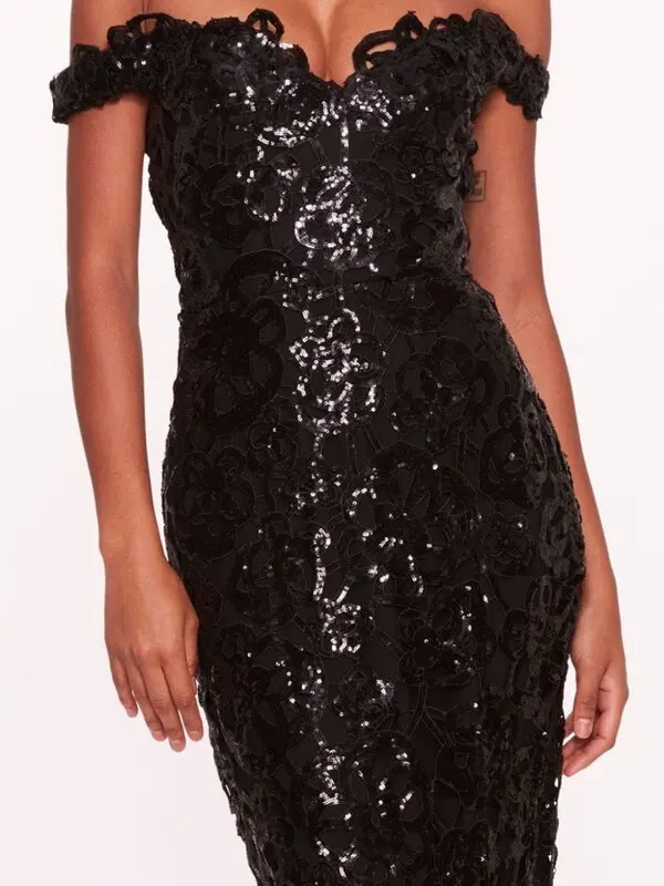 Marchesa Sequin Sweetheart-neck Gown