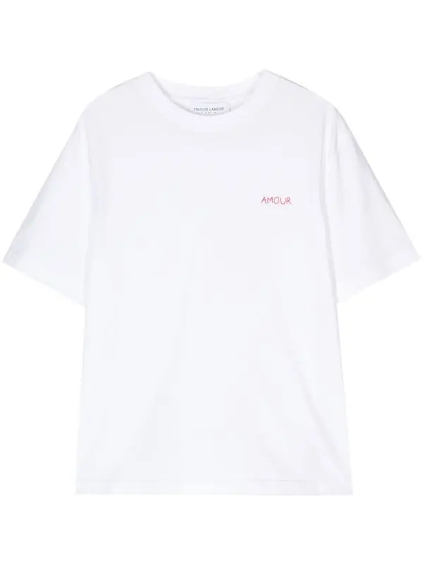 Maison Labiche Slogan-embroidered T-shirt - White