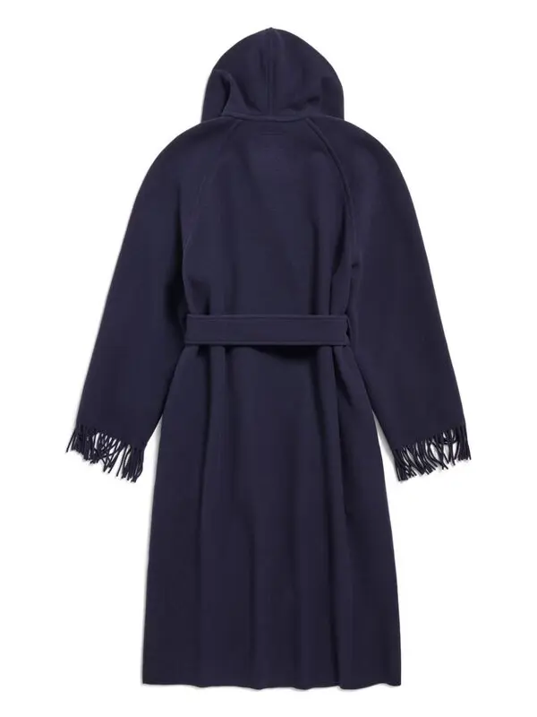Balenciaga Fringed-edge Wool Coat