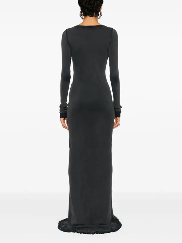 Balenciaga Distressed Maxi Dress - Black