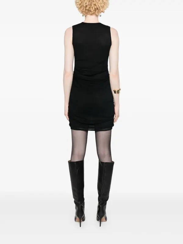 Saint Laurent Ruched Mini Dress - Black