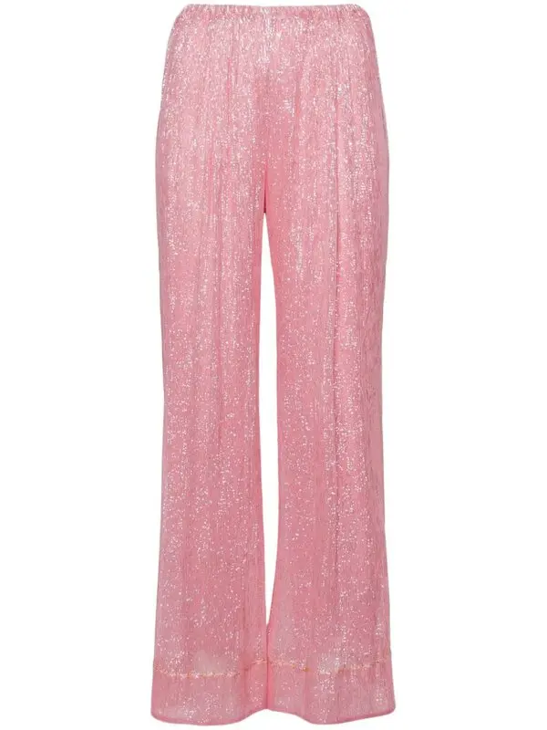 FORTE_FORTE Straight-leg Lurex Trousers