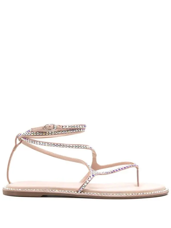 LE SILLA Belen Crystal-embellished Sandals - Neutrals