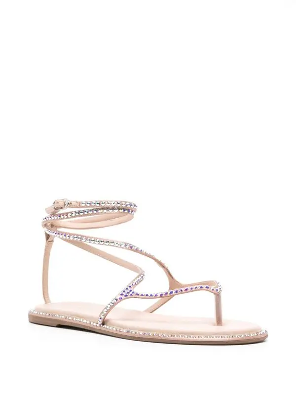 LE SILLA Belen Crystal-embellished Sandals - Neutrals