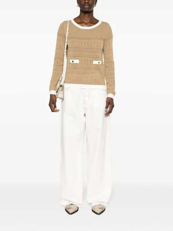 Liu Jo Pointelle-knit Sheer Top