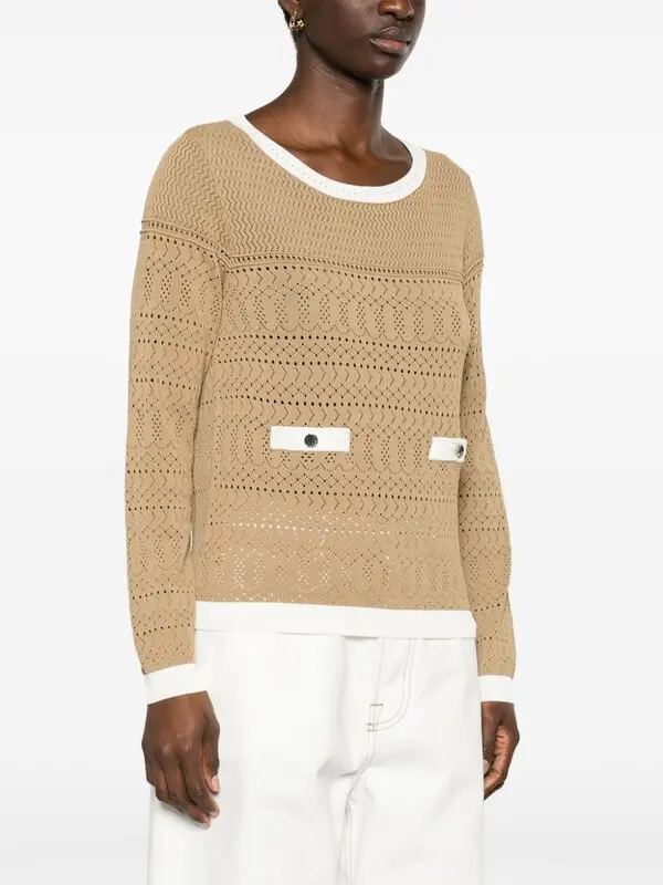 Liu Jo Pointelle-knit Sheer Top