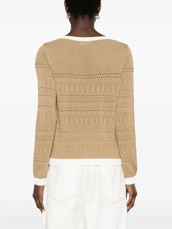 Liu Jo Pointelle-knit Sheer Top