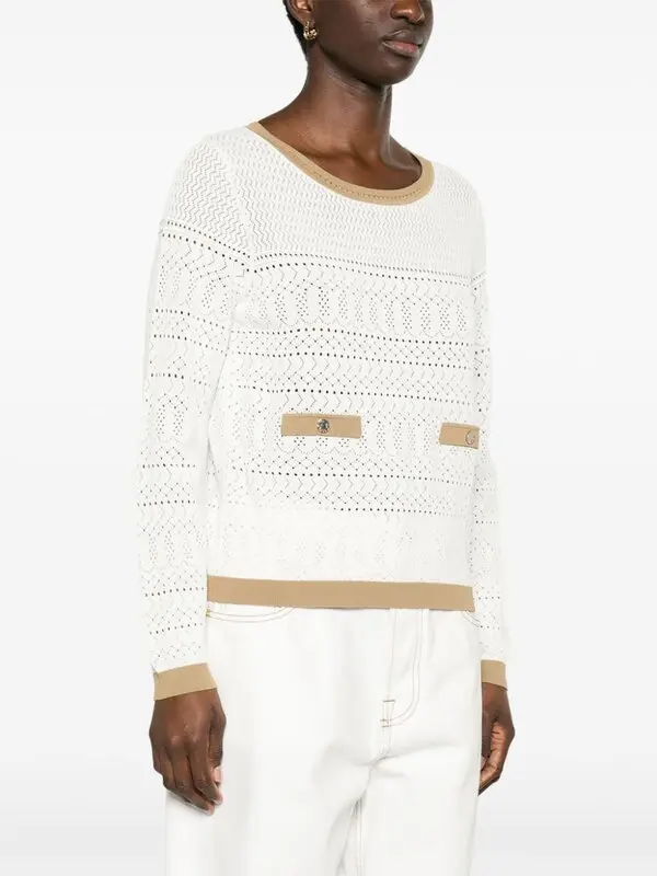 Liu Jo Long-sleeve Pointelle-knit Blouse